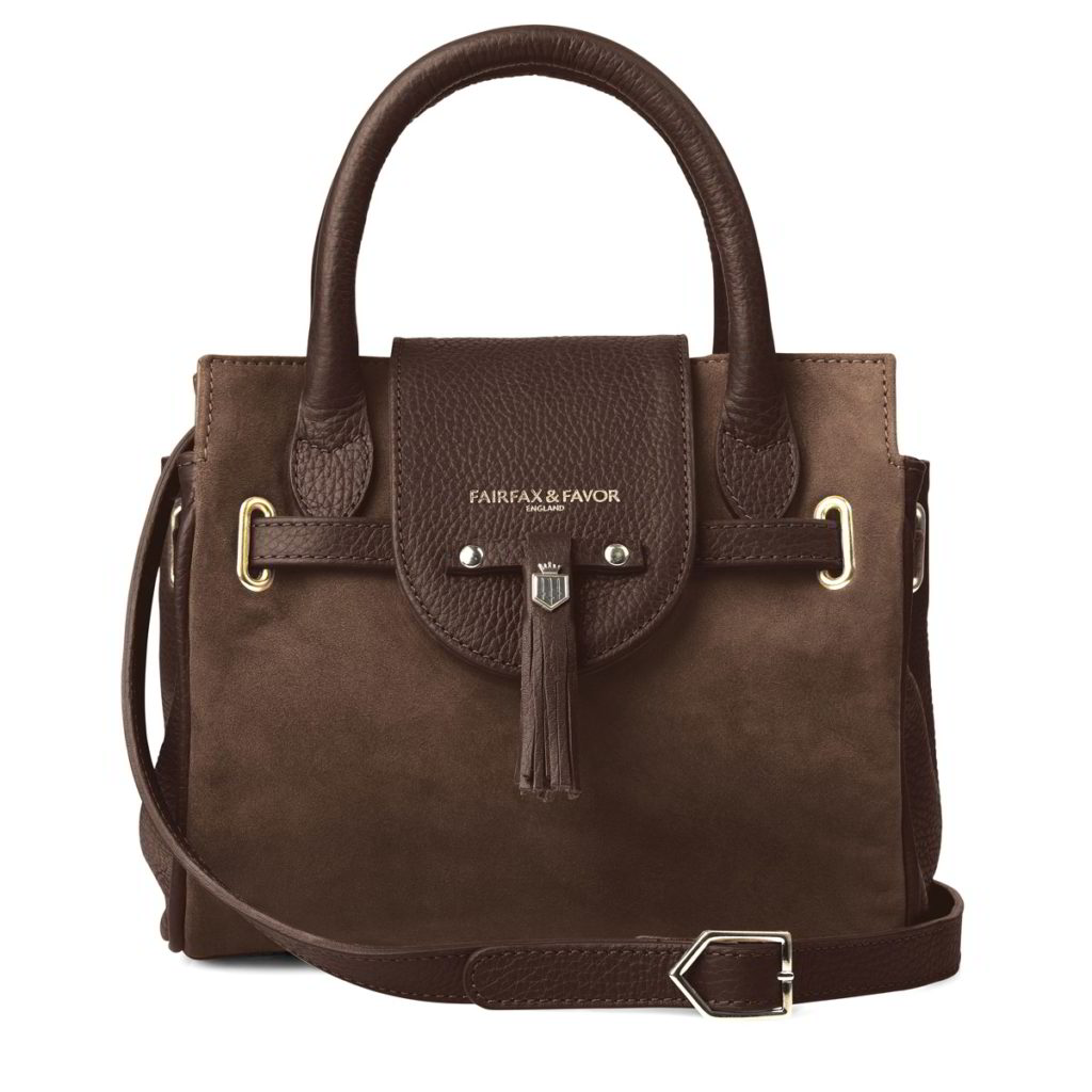 Fairfax and Favor Mini Windsor Handbag – Chocolate Suede | High Flyers