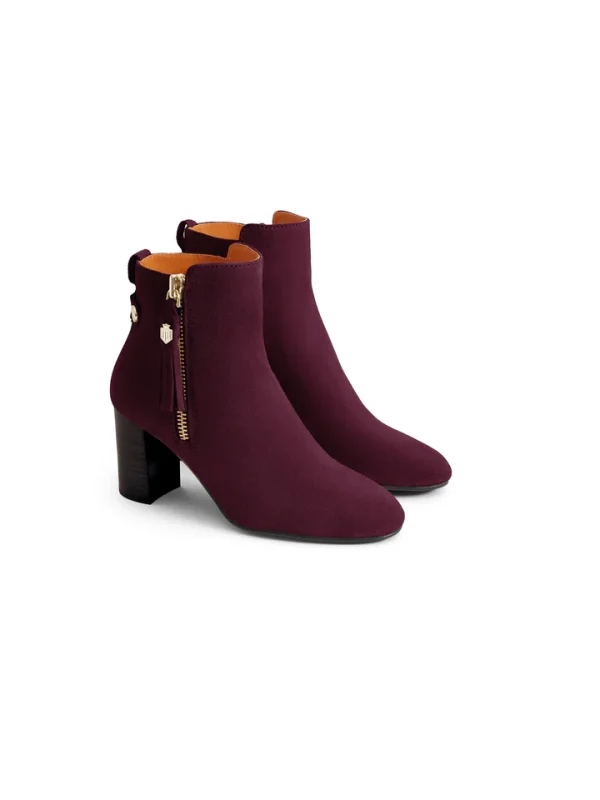 Fairfax and Favor Oakham Heeled Ankle Boots Elderberry | High Flyers